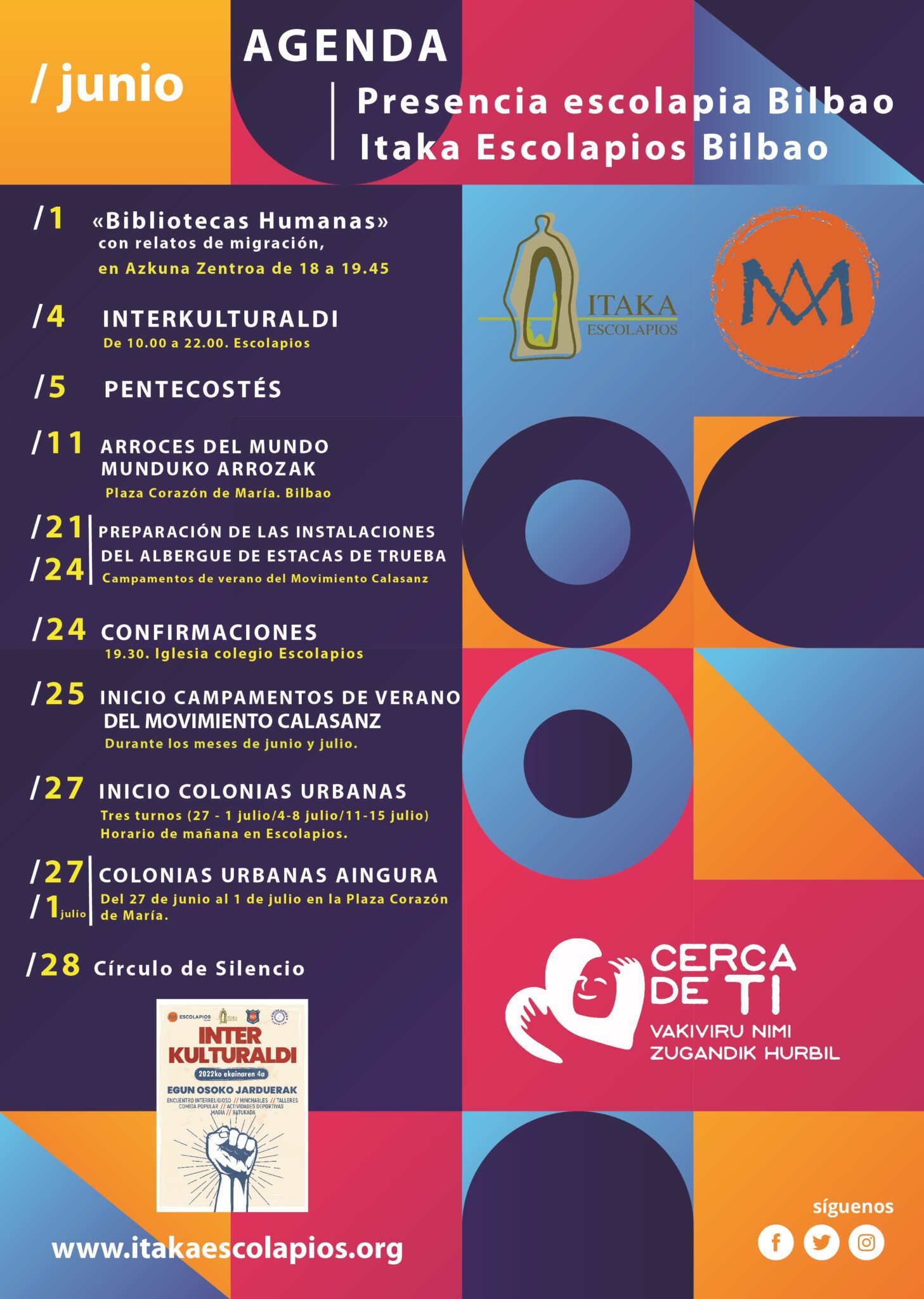 (Español) AGENDA ITAKA ESCOLAPIOS BILBAO Y PRESENCIA ESCOLAPIA BILBAO DE JUNIO « ITAKA